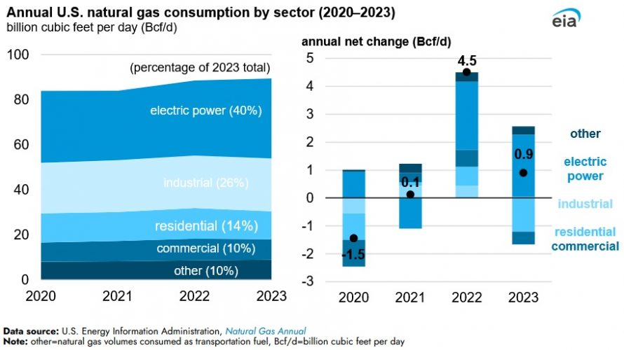 U.S. Power Sector Demand Led to Record High Gas Consumption in 2023