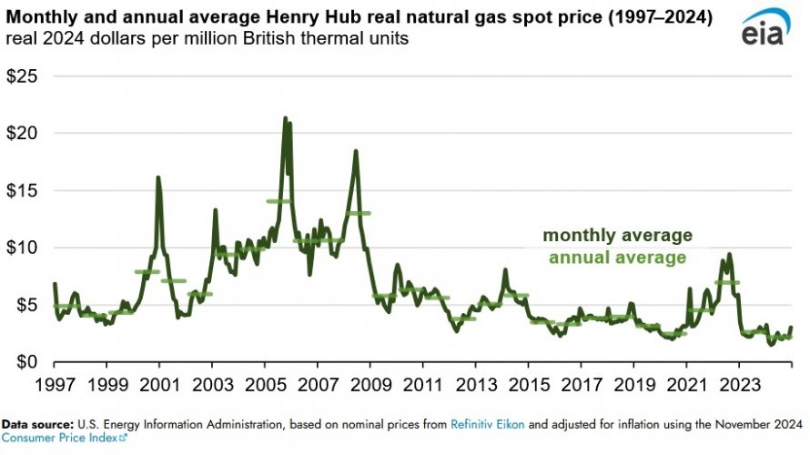 Henry Hub Spot Natural Gas Prices Hit Record Low Last Year: EIA